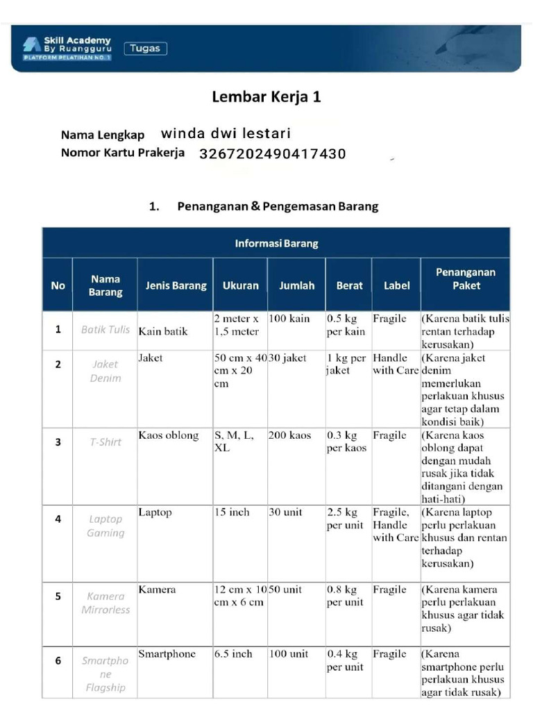 Unjuk Keterampilan - (Winda Dwi Lestari) | PDF