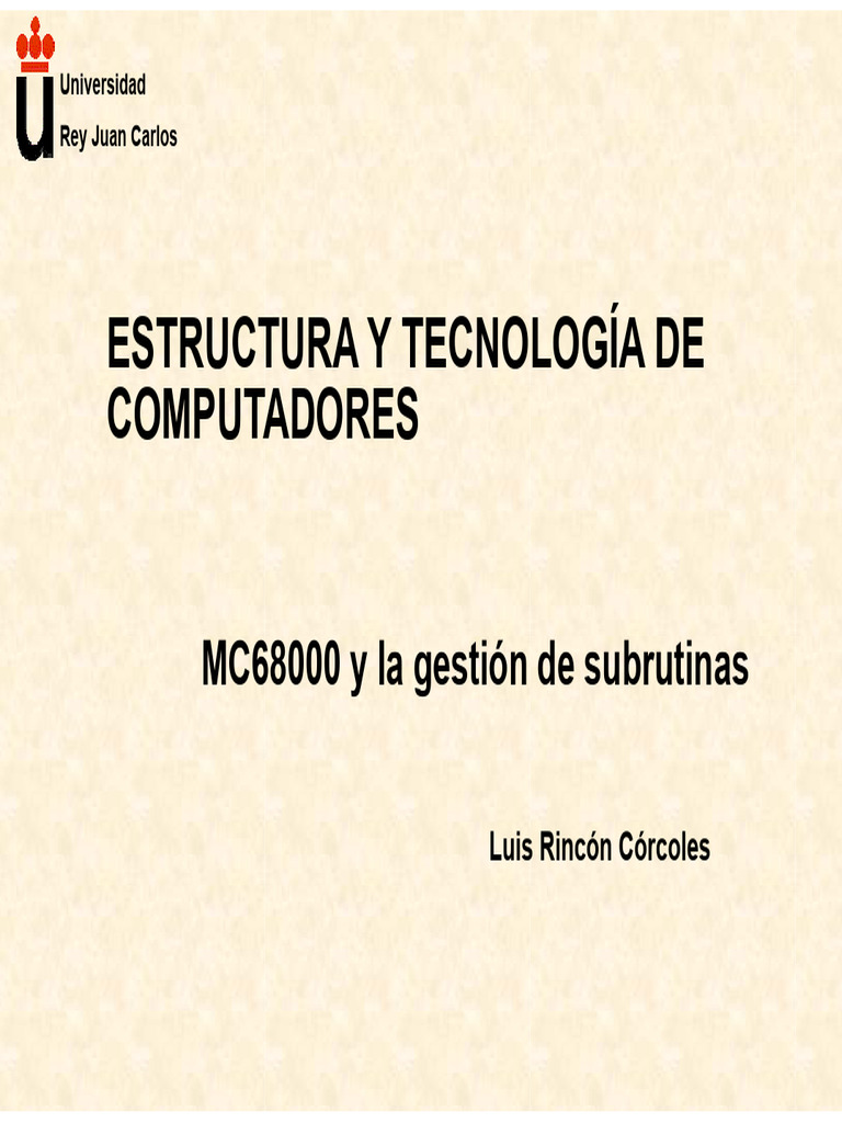 Gestión de Subrutinas en MC68000 | PDF | Parámetro (programación de ...
