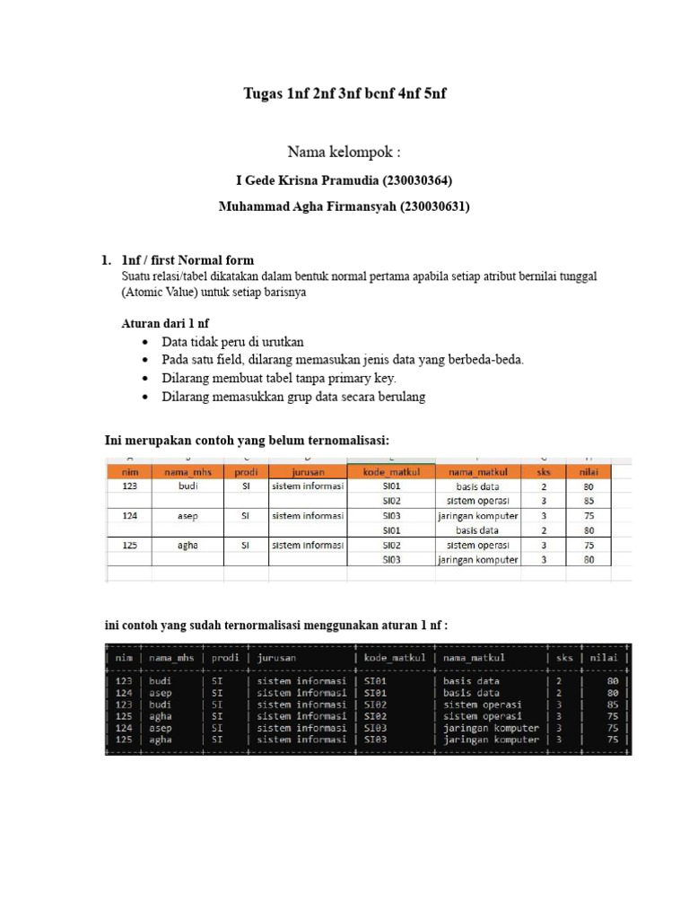 Normalisasi Database Lengkap | PDF
