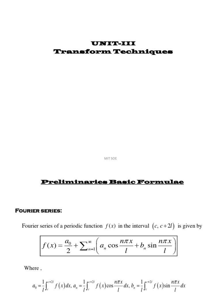 Fourier Transform Techniques Overview | PDF | Mathematics | Elementary ...
