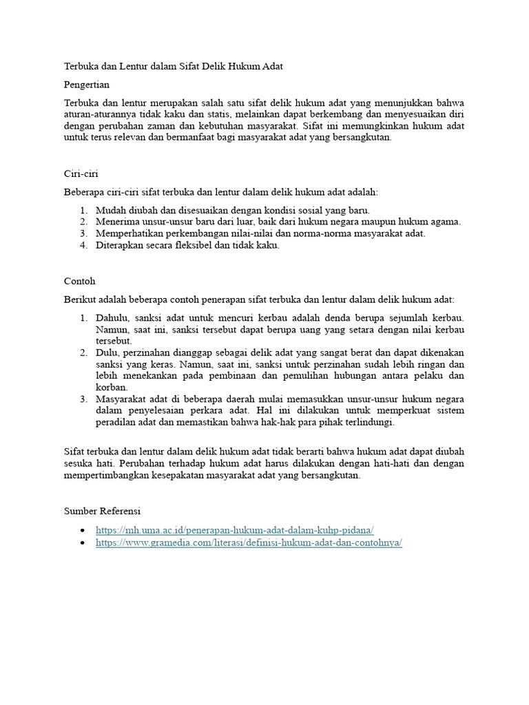 Hukum Adat: Terbuka dan Lentur | PDF