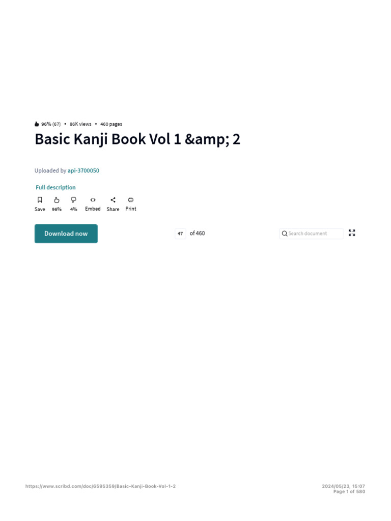 Basic Kanji Book Vol 1 & 2 | PDF | PDF | Computing | Software