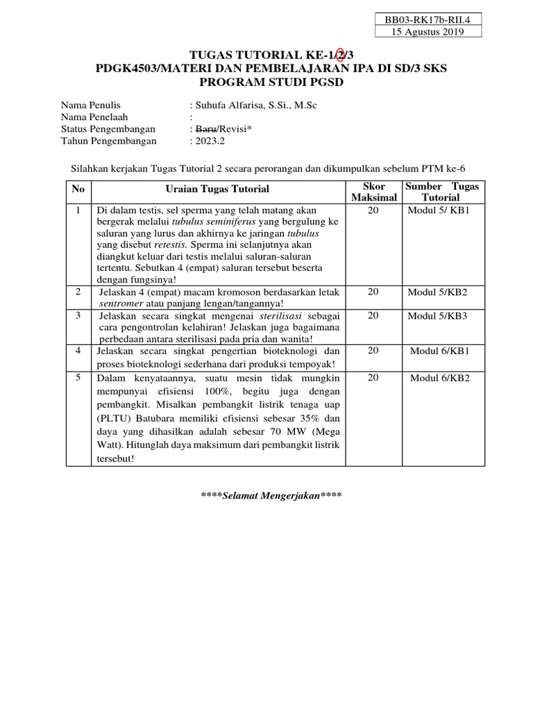 Tugas Tutorial 2 MatPem IPA | PDF