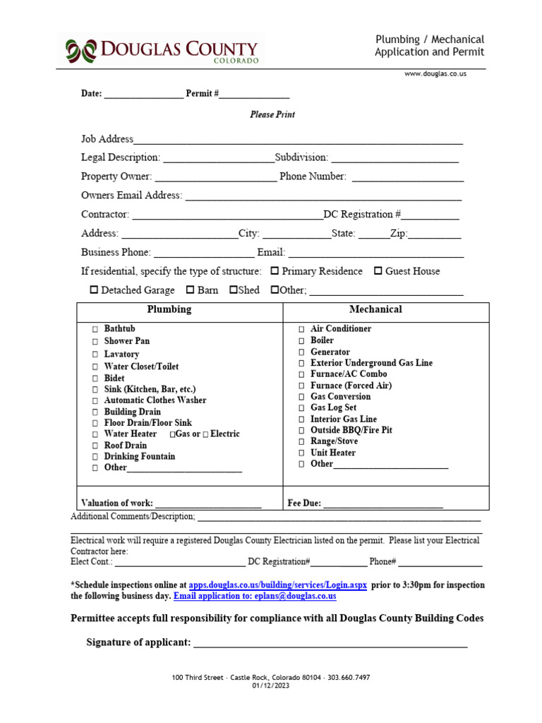 Plumbing and Mechanical Permit Application | PDF | Plumbing | Toilet