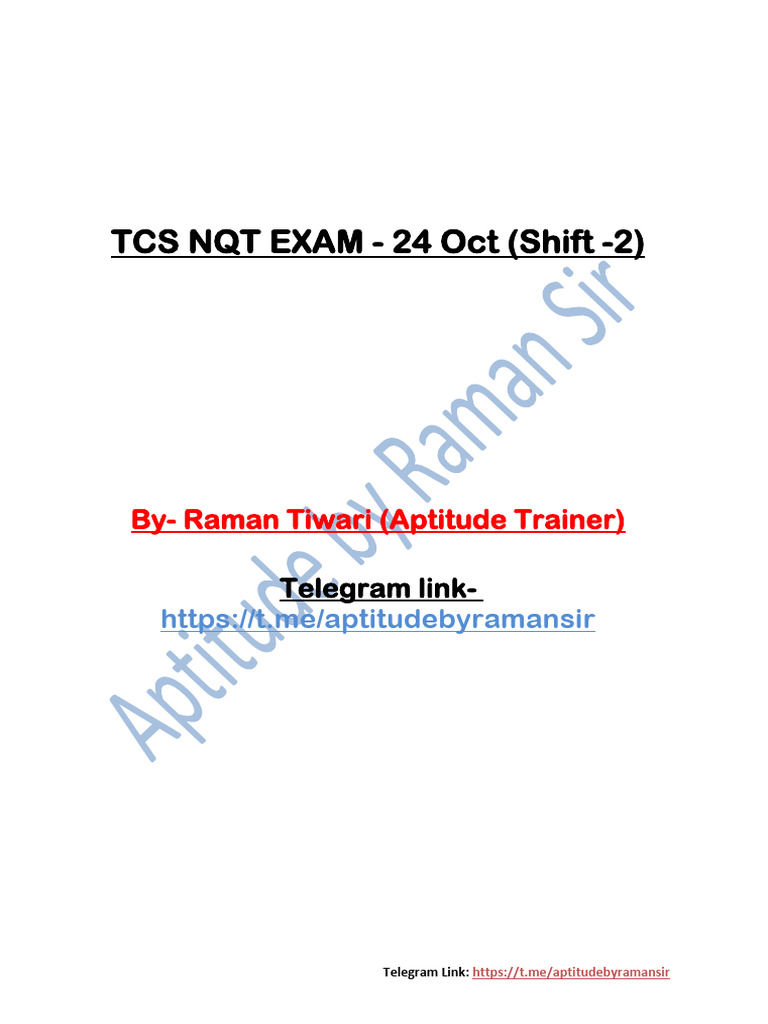 TCS NQT 24 Oct. (Shift-2) | PDF | Encryption | Parameter (Computer Programming)