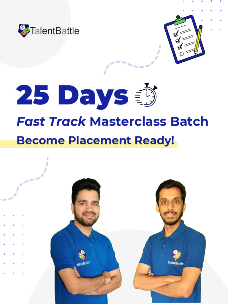 25 Days Fast-Track Study Plan by Talent Battle | PDF | Mentorship ...