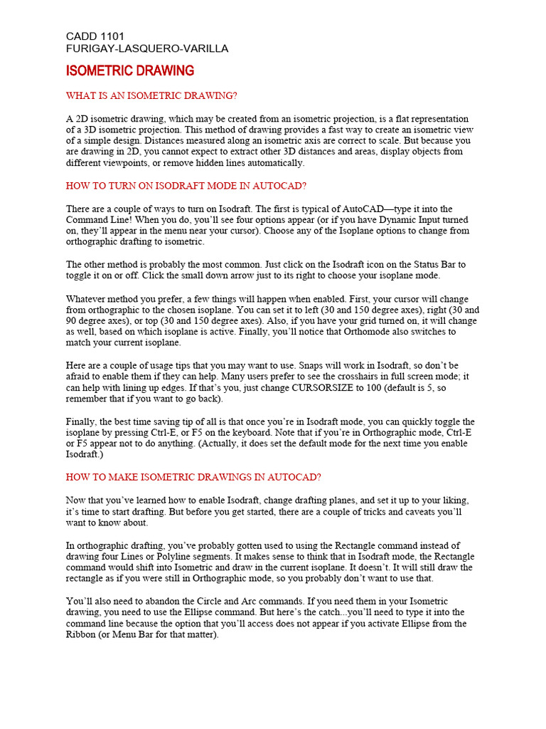 ISOMETRIC DRAWING | PDF | Command Line Interface | Computer Aided Design