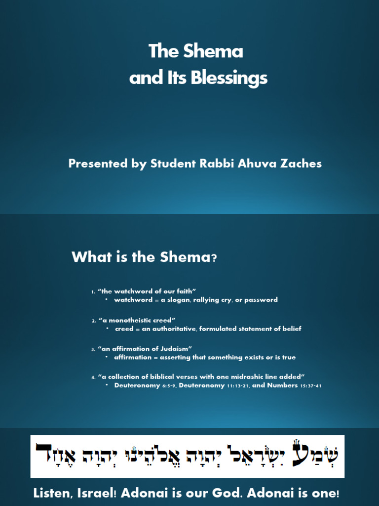 What Is The Shema 1 The Watchword of Our Faith Watchword A Slogan | PDF | Names Of God In ...