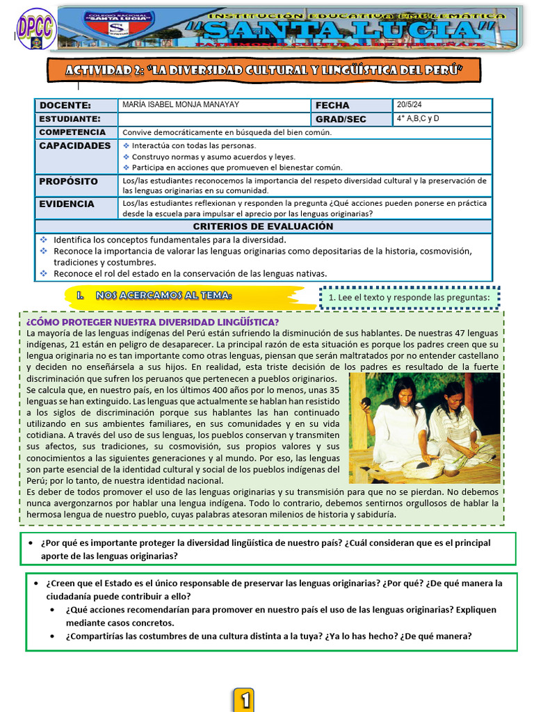 4° DPCC - Actv.02-Ud.4 2024 | PDF | Inclusión (Educación) | Sociedad