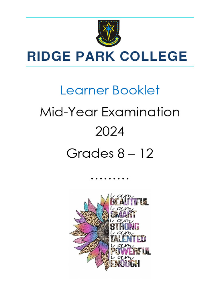 Ridge Park College Exam Schedule 2024 | PDF | Social Science