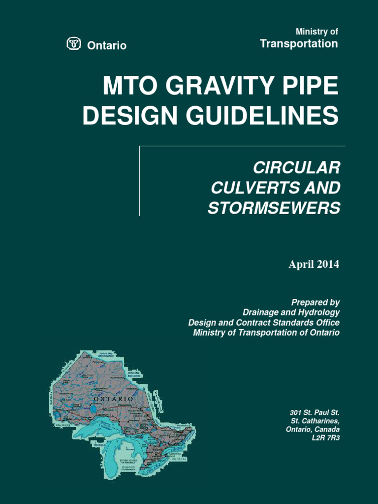 2014-04 MTO Gravity Pipe Design Guidelines | PDF | Pipe (Fluid ...