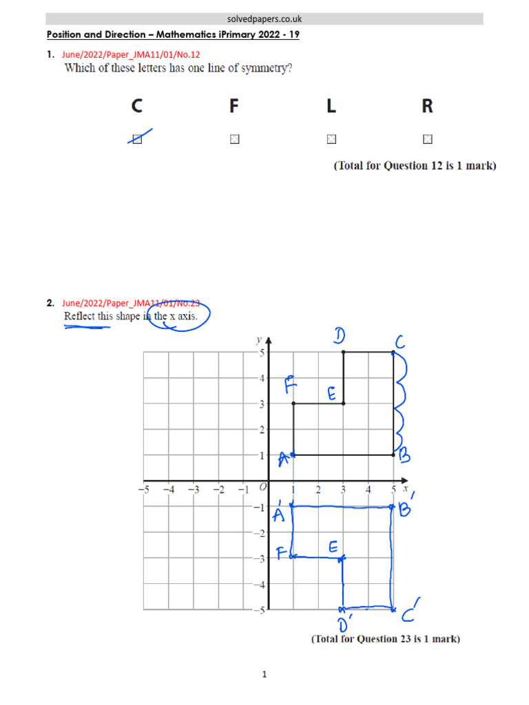 2022 19 Position and Direction Edexcel Math Iprimary | PDF | Finance ...