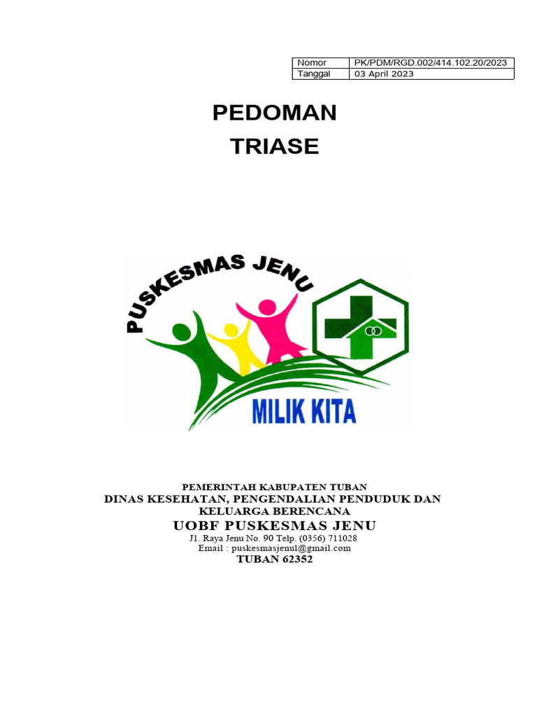 Pedoman Triase Puskesmas Jenu | PDF | Pengembangan Diri | Kesehatan ...