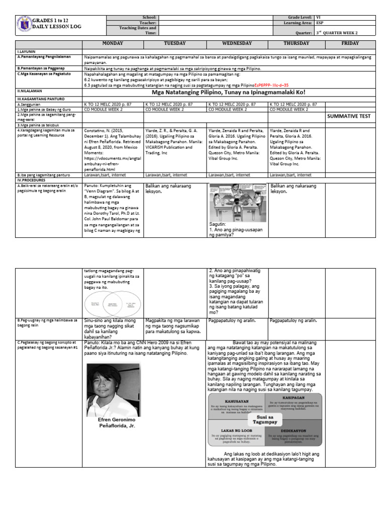DLL - Esp 6 - Q3 - W2 | PDF