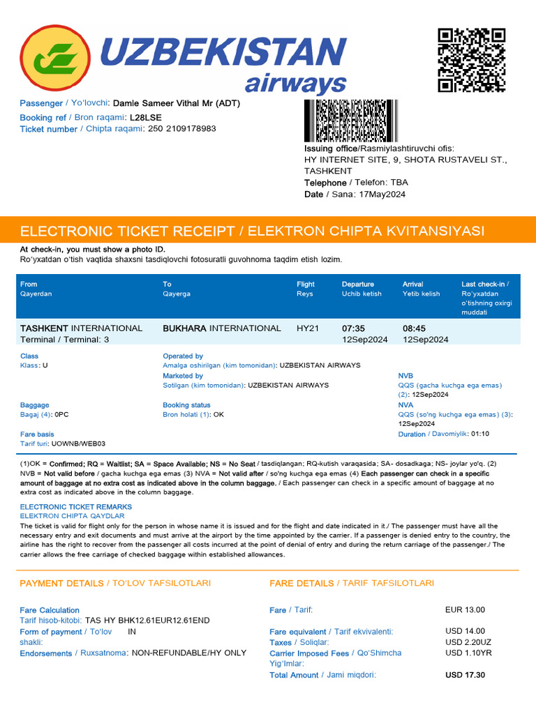 Your Electronic Ticket-EMD Receipt | PDF | Airlines | Transport