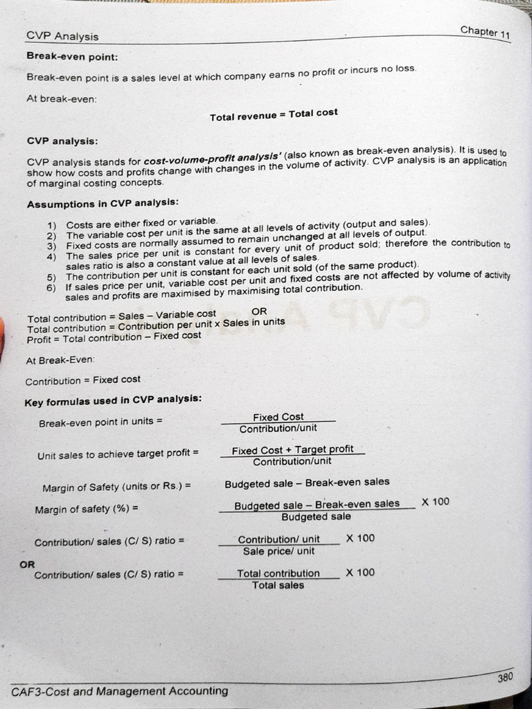 CAF3-CVP Analysis | PDF