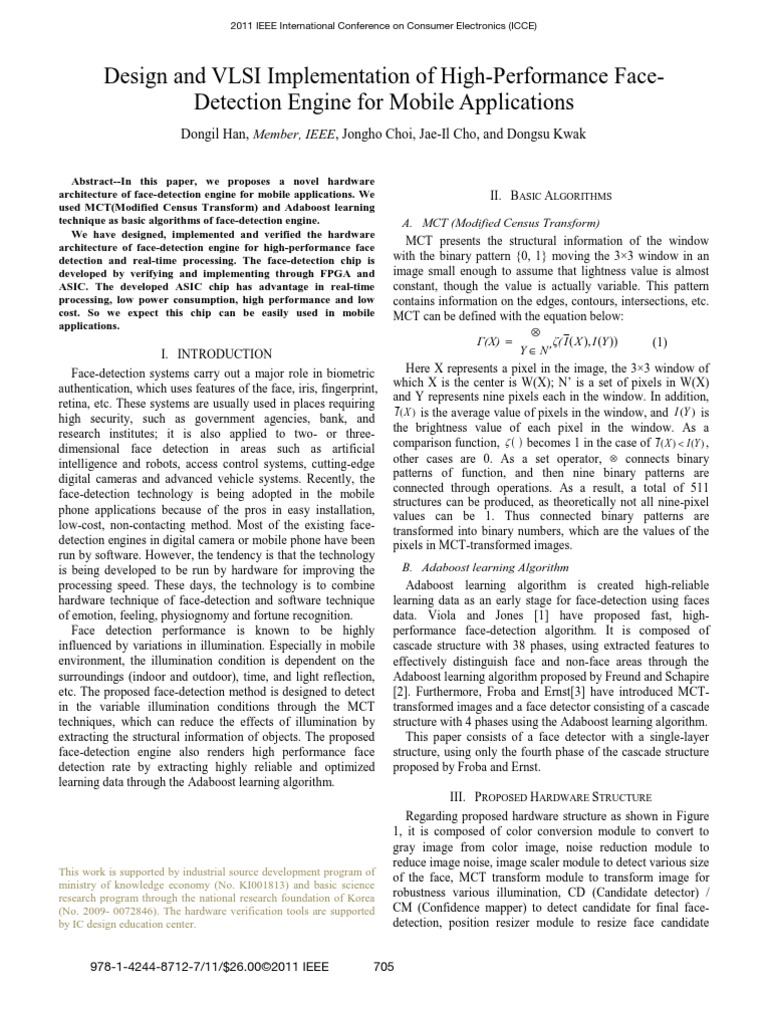 Design And Vlsi Implementation Of High Performance Face Detection