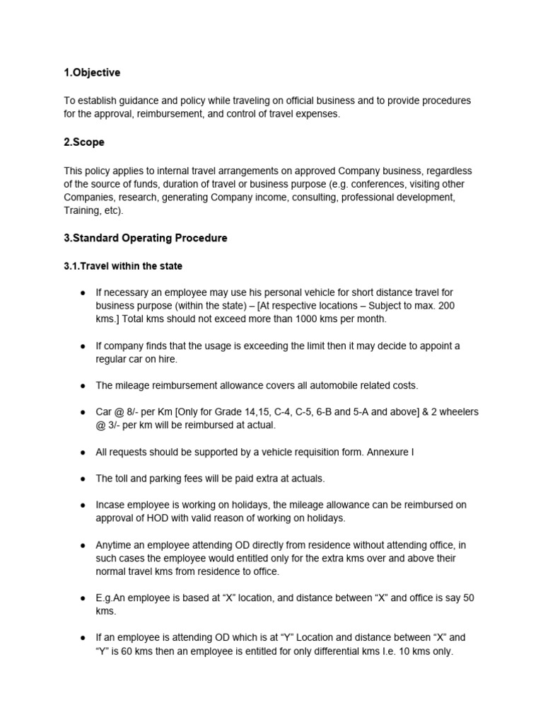 Local Conveyance Policy for Employees | PDF | Employment | Fuel Economy ...