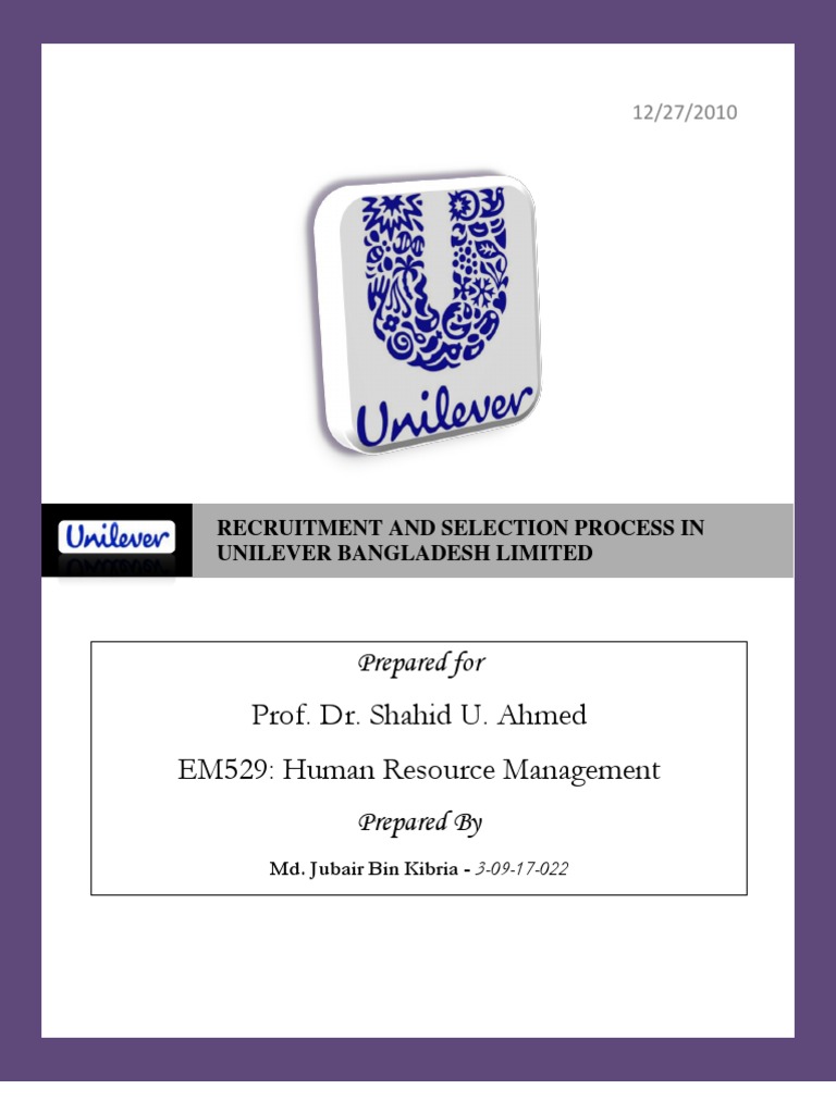 Unilever Bangladesh Recruitment Process | PDF | Supply Chain | Employment