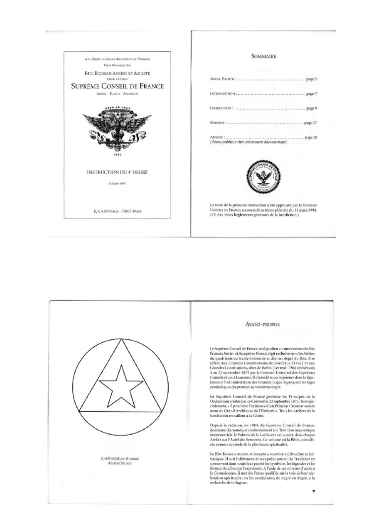 Instruction 4ème Degré - SCDF 1997 | PDF