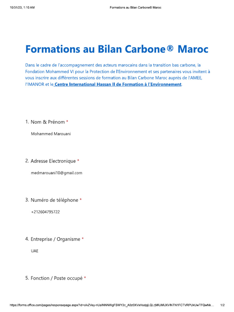 Formations Au Bilan Carbone® Maroc | PDF