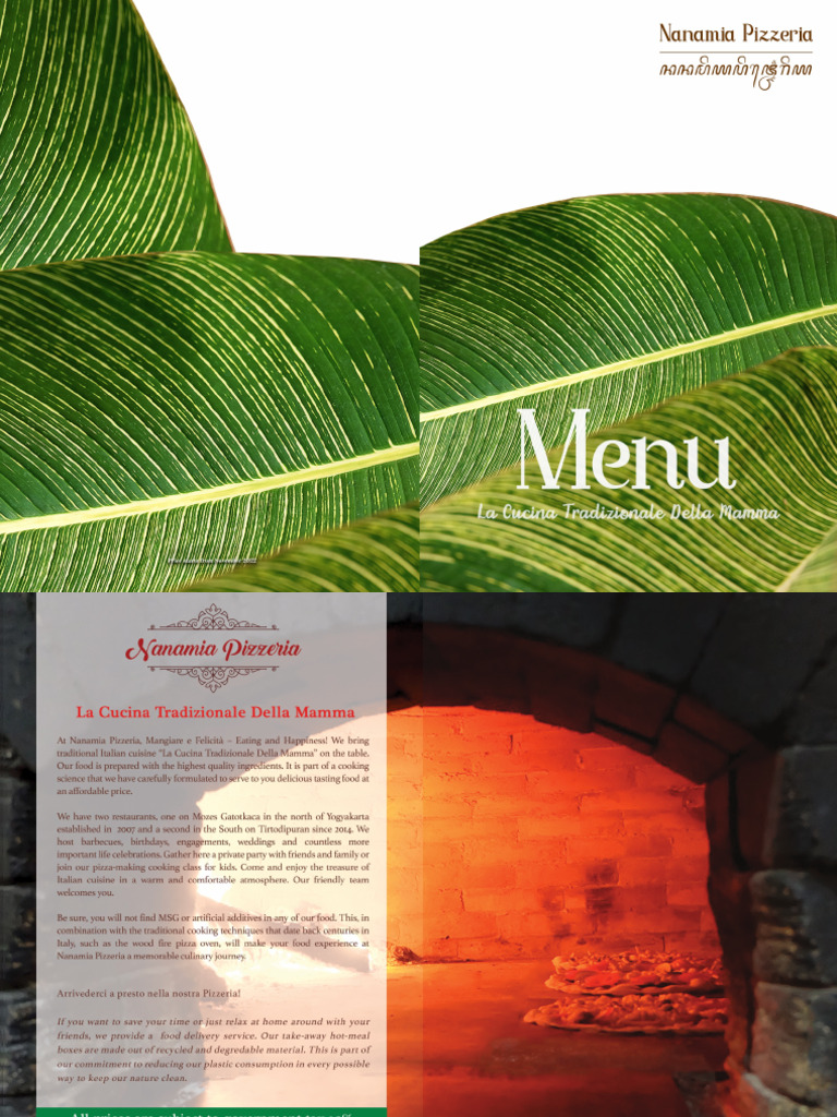 Menu Nanamia Pizzeria 2023 | PDF