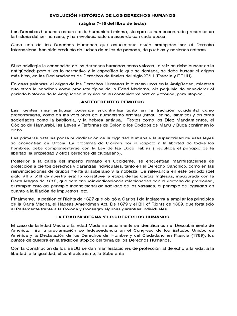 Tema 2 Evolucion Historica de Los Derechos Humanos | PDF | Derechos humanos | Derechos