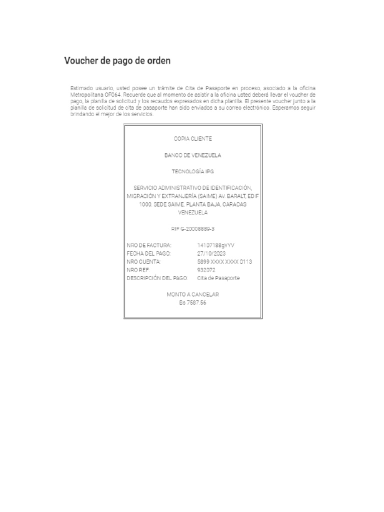 BAUCHER DE PAGO DRA MARINA | PDF