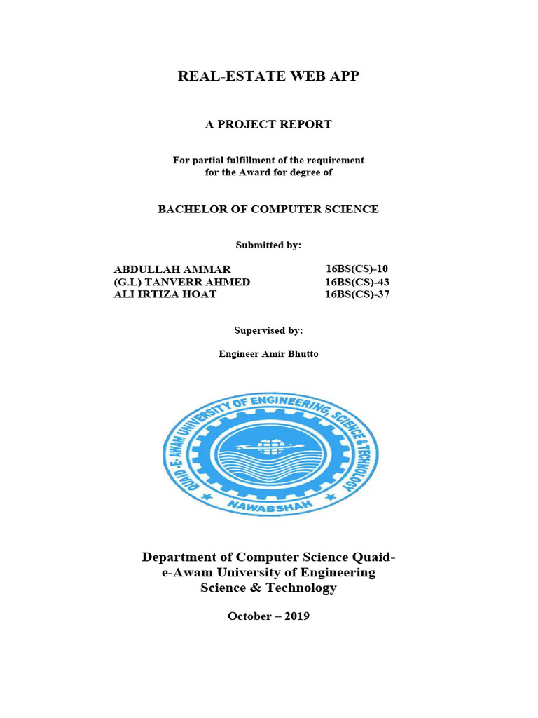 Project Report On Real State Web App | PDF | Software Testing | Usability