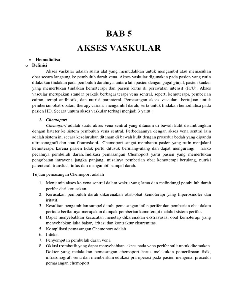 Akses Vaskular untuk Hemodialisis | PDF