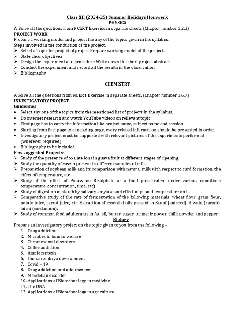 Phy, Chem, Bio, Maths, HHW | PDF | Biology