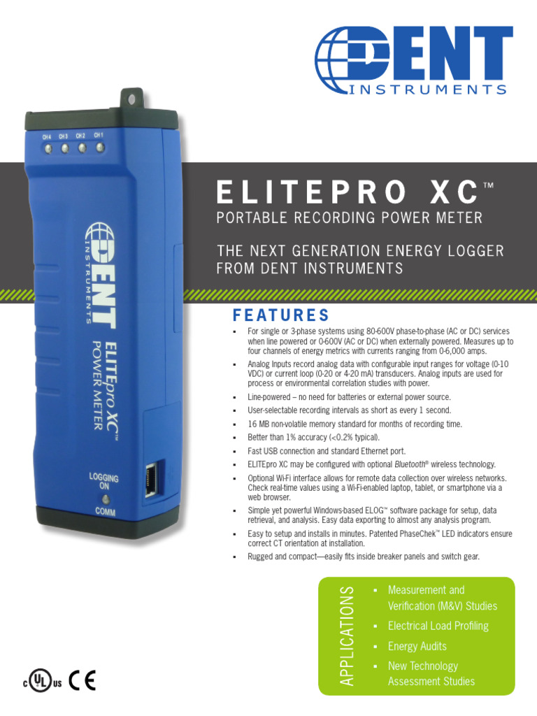 ELITEproXC Datasheet Brochure Energy Data Logger | PDF | Wi Fi ...