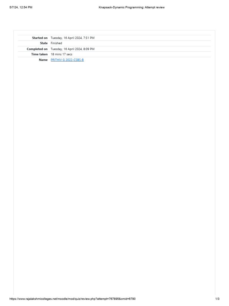 Knapsack Dynamic Programming Attempt Review 67 240513 195325 Pdf Computer Programming