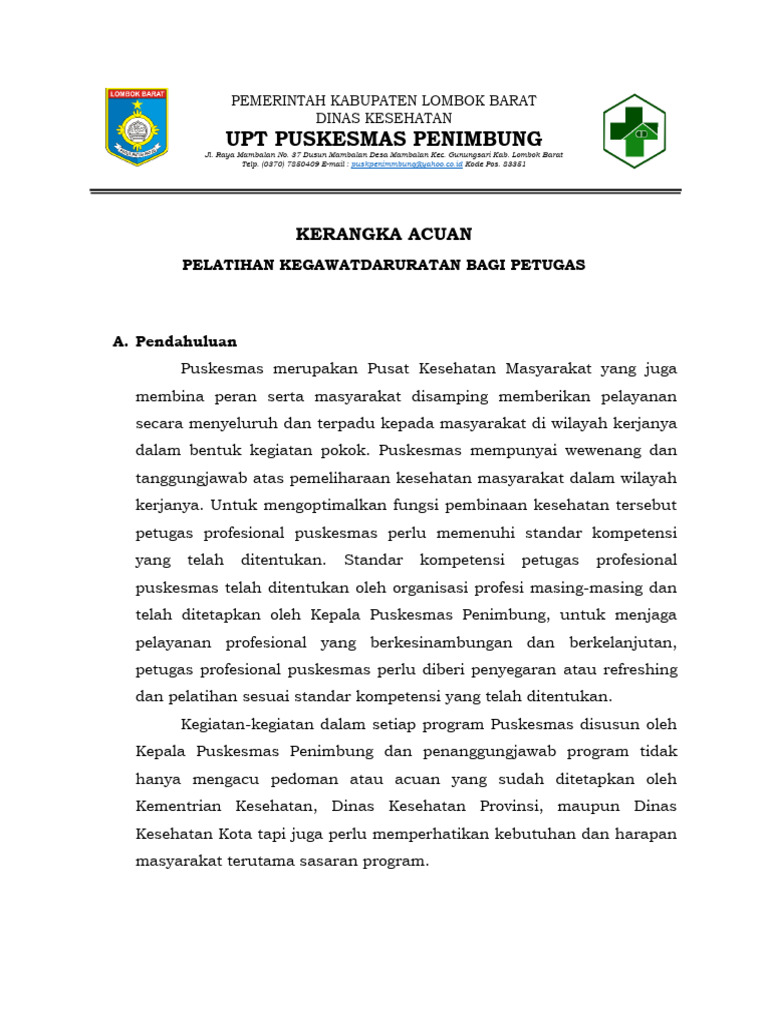 Kak Pelatihan Ugd 2021 Fix | PDF