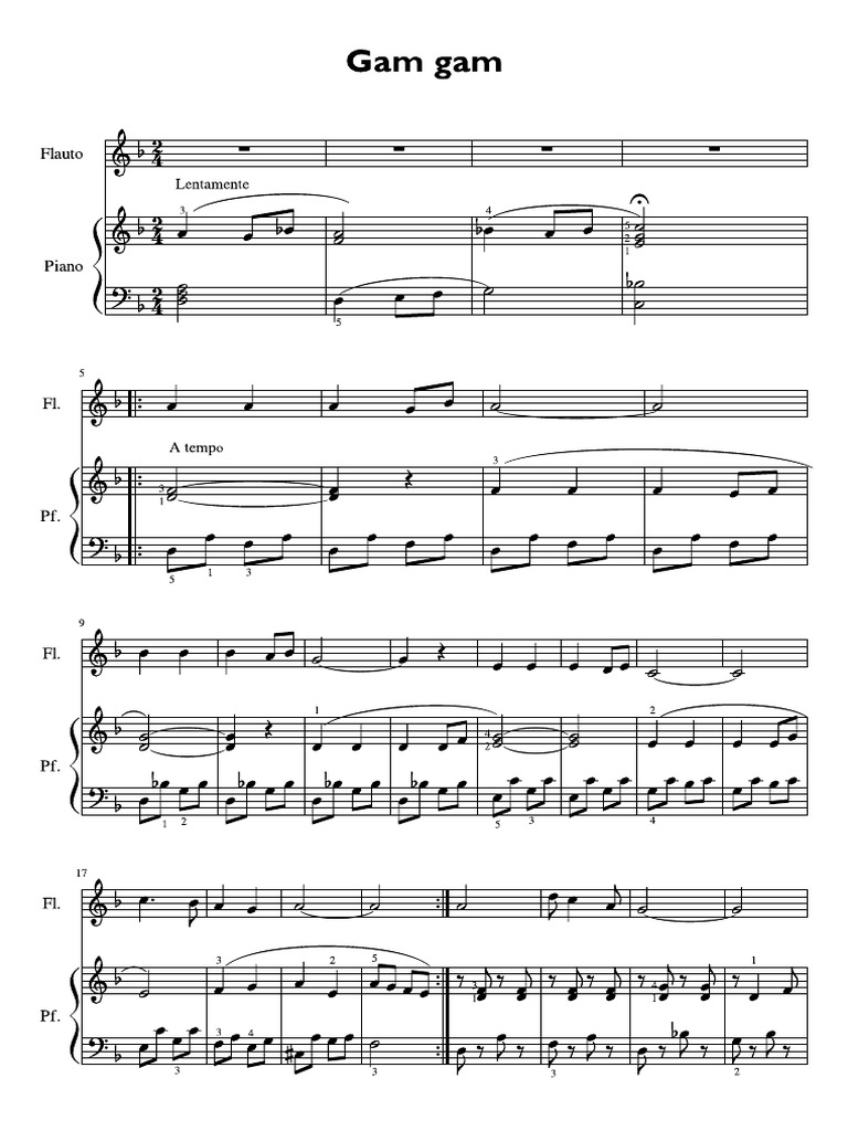 Gam Gam - Flauto e Piano | PDF