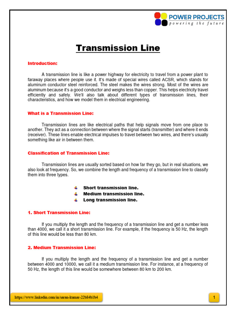 Transmission Line | Download Free PDF | Electric Power Transmission | Transmission Line