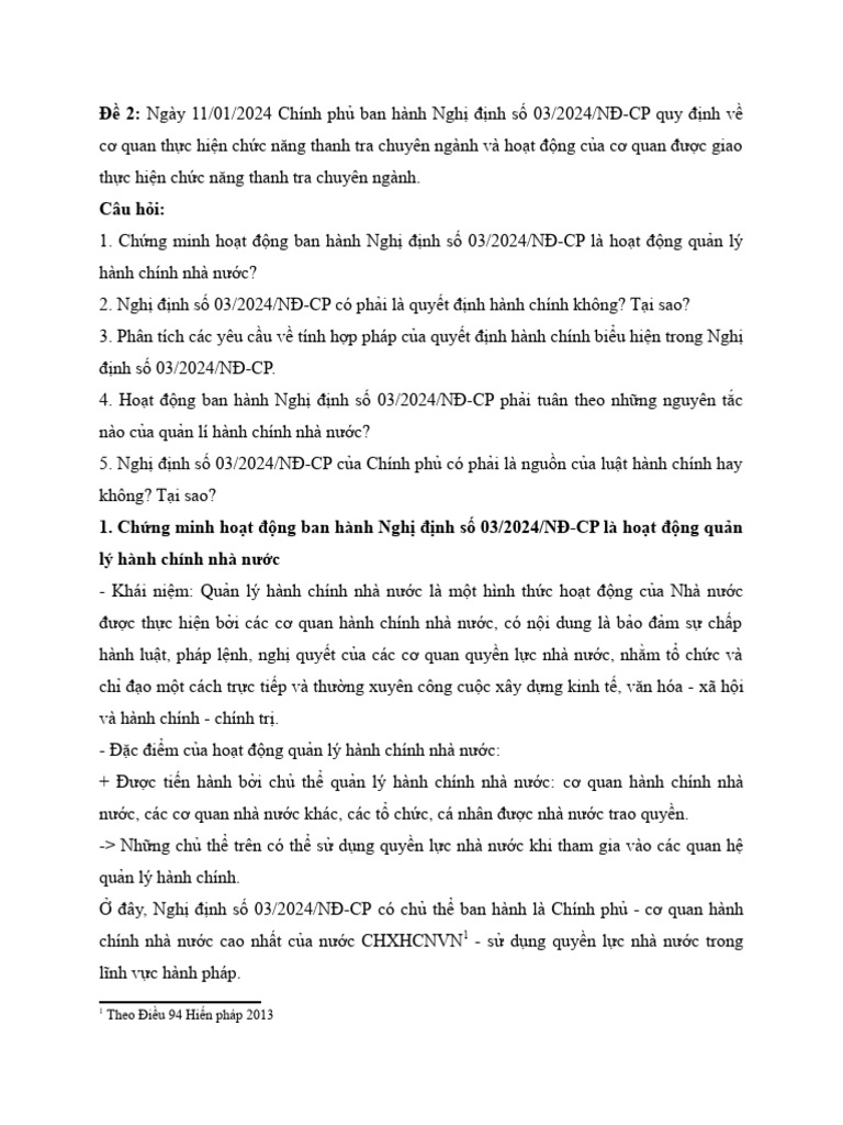 Hành Chính - BTN Short | PDF