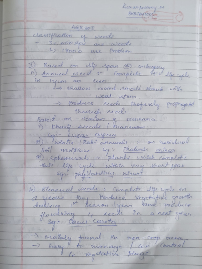 Weed Notes Kumarswamy M | PDF