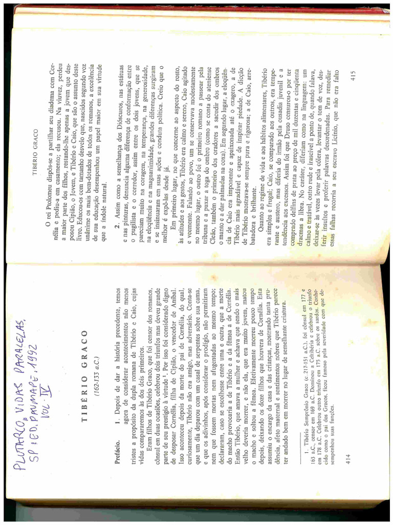 Plutarco. Vida de Tibério Graco.-1 | PDF