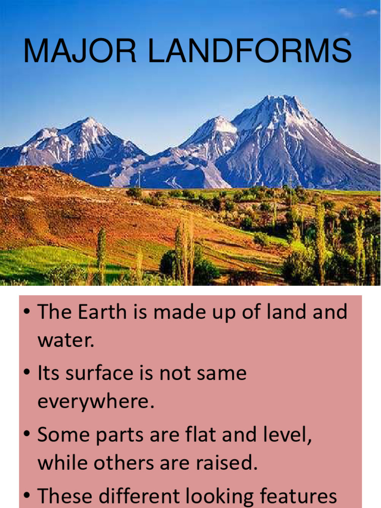 Major Landforms | PDF | Plateau | Desert