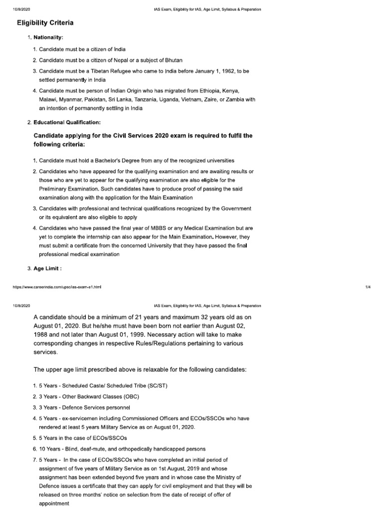 Details On Ias Exam Criteria Pdf