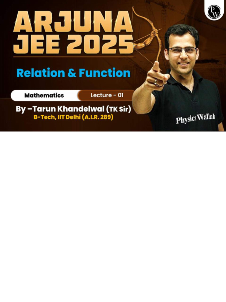 Relation Function 01 Class Notes Pdf