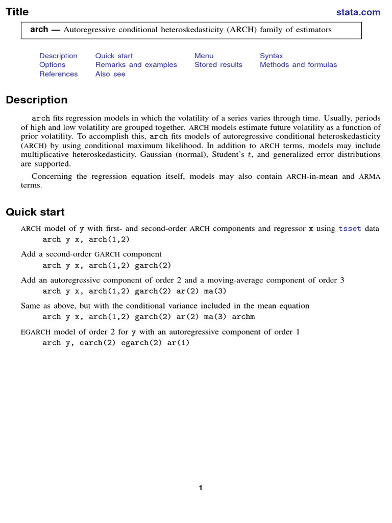 Tsarch | Download Free PDF | Autoregressive Model | Autoregressive Integrated Moving Average