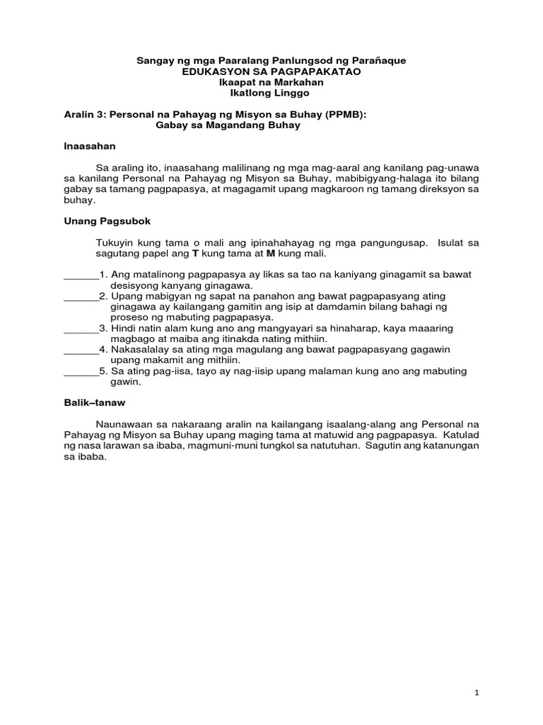 Esp 7 q4 Wk3 Uslem RTP | PDF