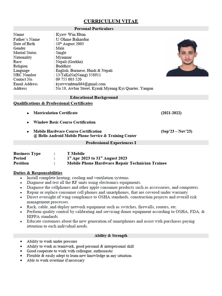 kyaw win htun.update | PDF | Mobile Phones | Computing