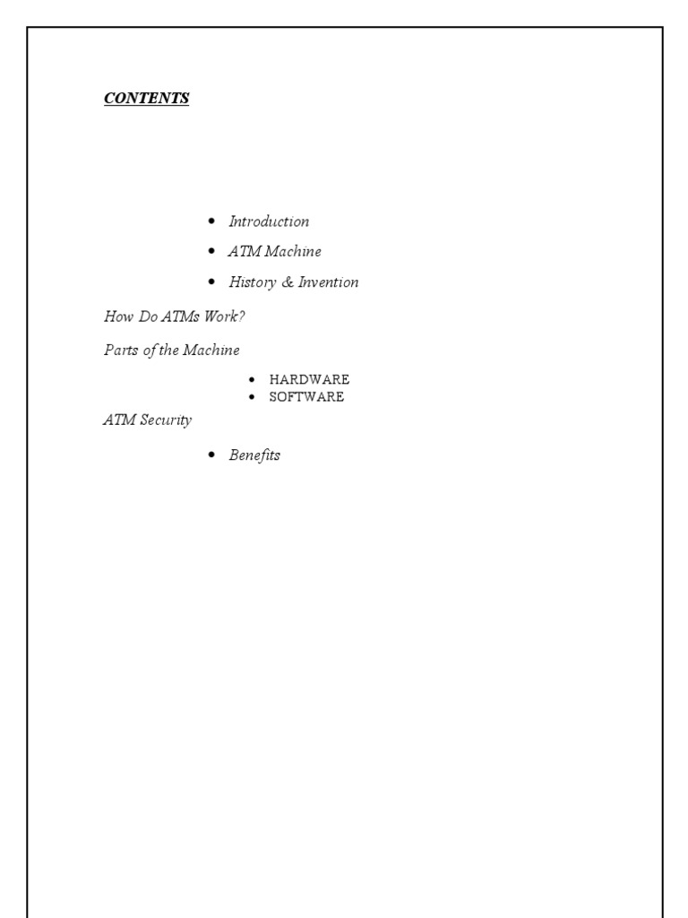 ATM Report | PDF | Automated Teller Machine | Personal Identification ...