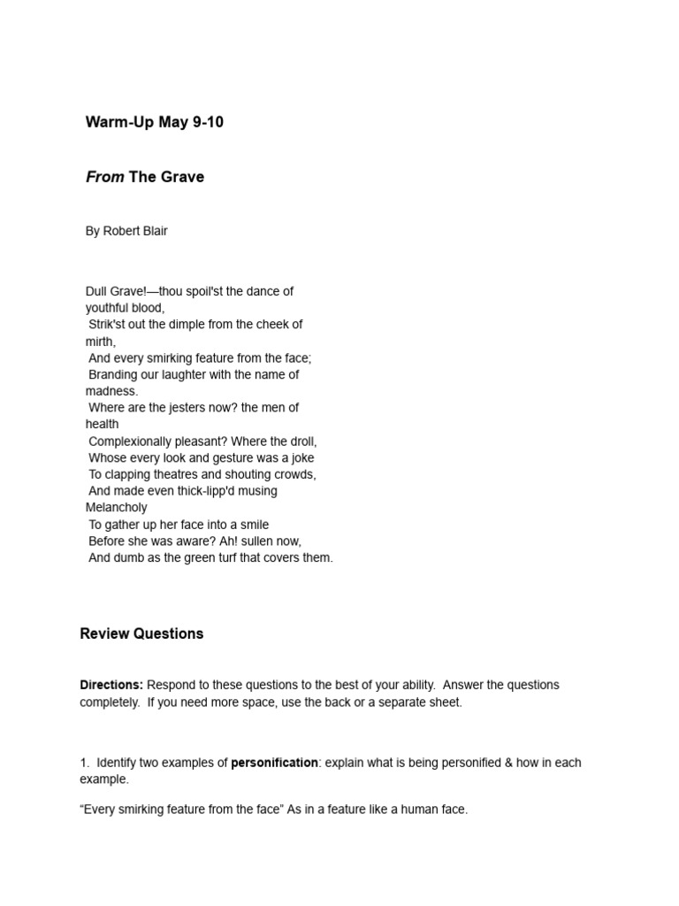 Isaiah Garth - EOG Review Warmups B | PDF | Poetry