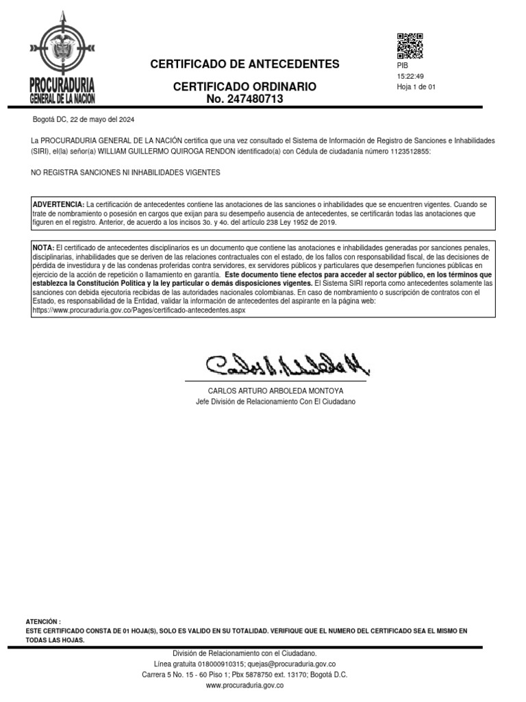 Certificado | PDF | Justicia | Crimen y violencia