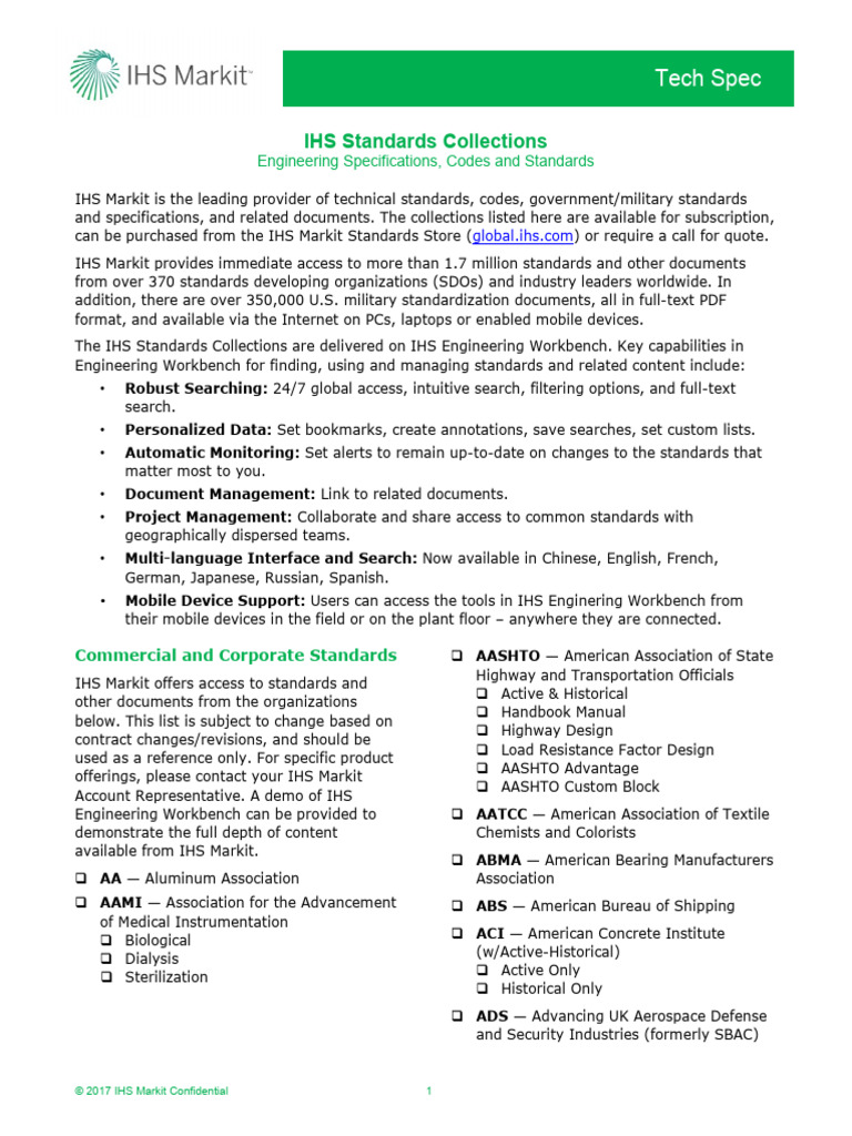 IHS Standards - Norms Collections | PDF | Metals | Secondary Sector Of ...