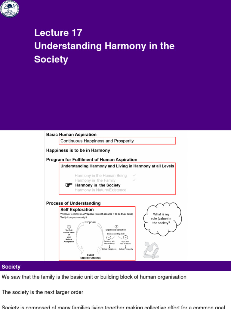 Understanding Harmony in Society | PDF | Happiness | Goal